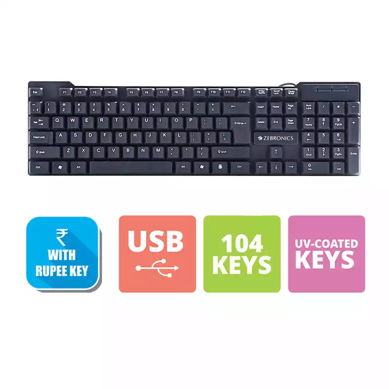 Zebronics USB Wired Keyboard ZEB-K16 - Retaillz.com