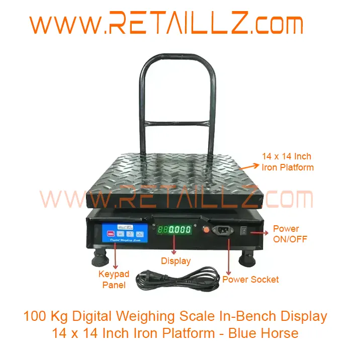 100 KG Digital Weighing Scale In-Bench Display 14 x 14 Inch Iron ...