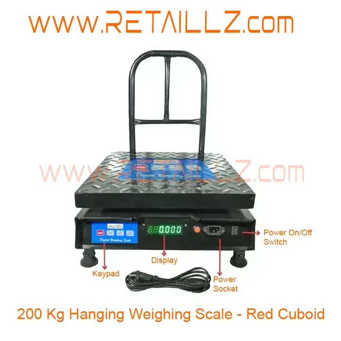200 KG Digital Weighing Scale with In-Bench Display 16 x 16 Inch Iron ...